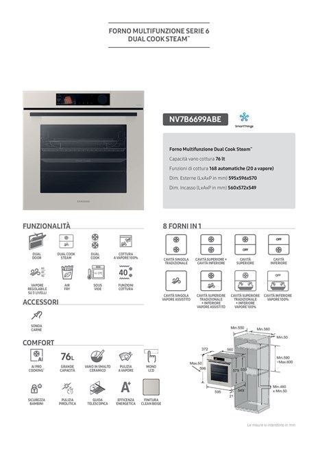 BESPOKE DUAL COOK STEAM™ SERIE 6 76L forno By Samsung Home Appliances
