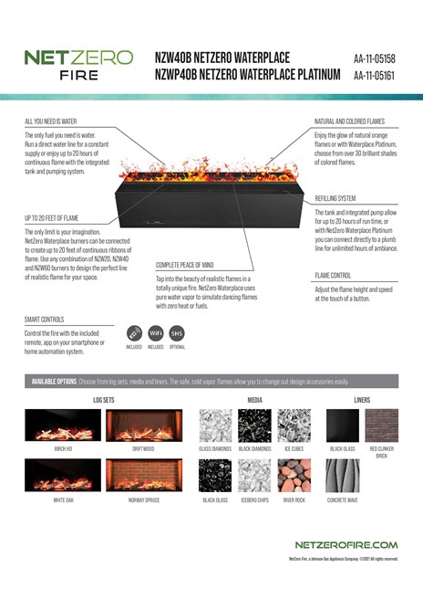 Water burner NZW40B Waterplace Burner NetZero Fire Waterplace ...