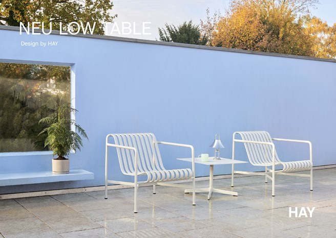 NEU Square powder coated steel garden side table By Hay