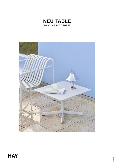 NEU Round powder coated steel garden side table with 4-star base By Hay