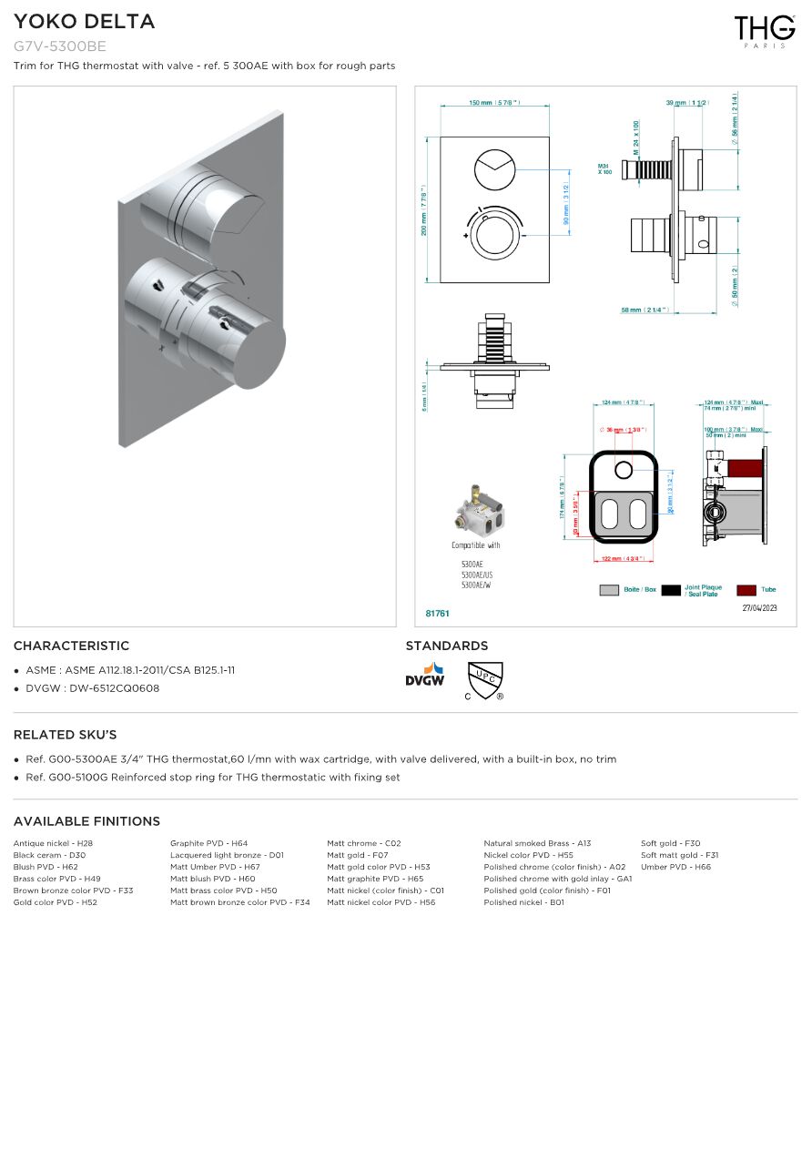 YOKO DELTA Shower tap By THG Paris