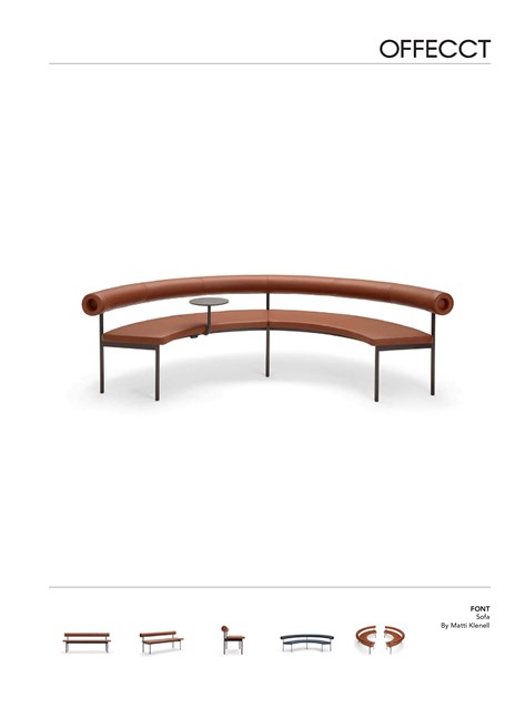 FONT OPEN CIRCLE Curved leather sofa By Offecct | design Matti Klenell