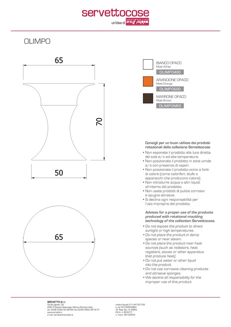 Plastic high table OLIMPO By Servetto design Alessandro Elli, Carlo ...