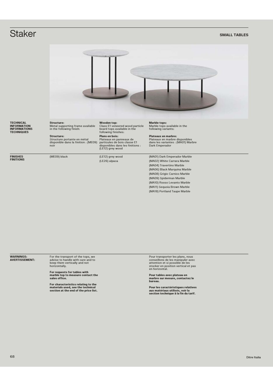 STAKER Oval marble central coffee table By Ditre Italia