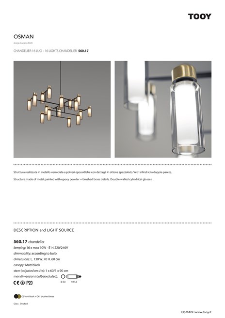 OSMAN Painted metal chandelier By Tooy | design Corrado Dotti