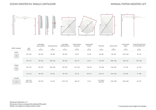 OCEAN MASTER M1 CANTILEVER - CLASSIC Garden umbrella By Tuuci | design Dougan Clarke