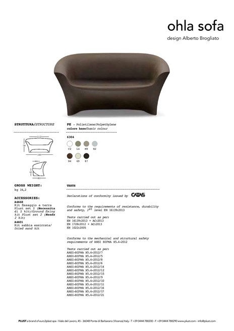 OHLA SOFA LIGHT Garden sofa with light By Plust