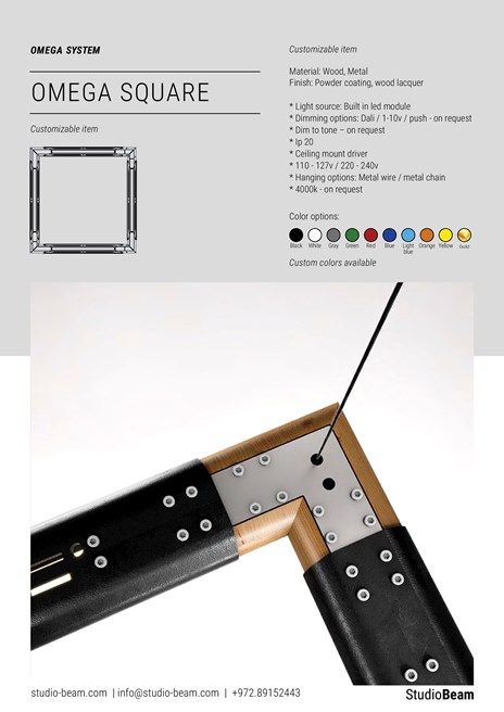OMEGA SQUARE Lámpara colgante By Studio Beam