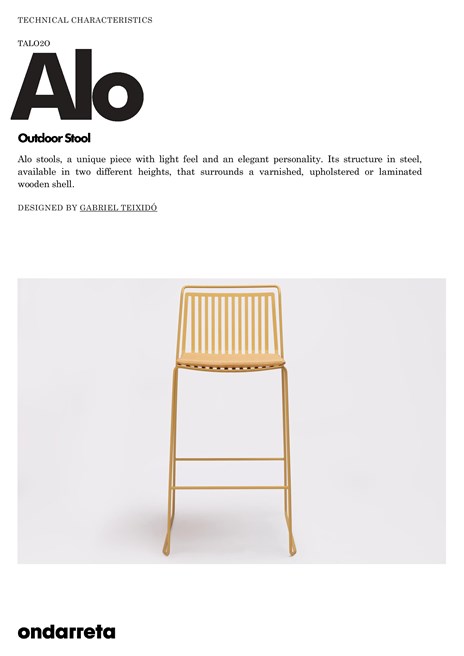 ALO Sled base steel garden stool with footrest By ONDARRETA | design ...