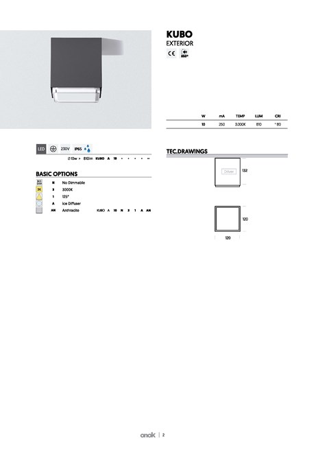 KUBO IP65 Lampada da soffitto per esterno By ONOK Lighting