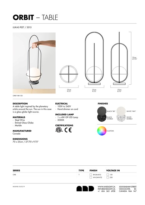 ORBIT | Lampada da tavolo Collezione Orbit By ANDlight design Lukas Peet