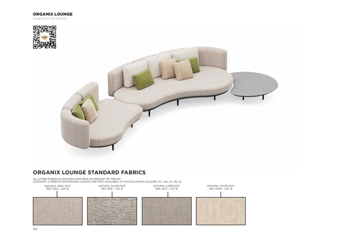 ORGANIX LOUNGE 4 seater fabric garden sofa By Royal Botania