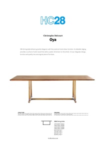 Rectangular dining table OYA By HC28 Cosmo design Christophe Delcourt