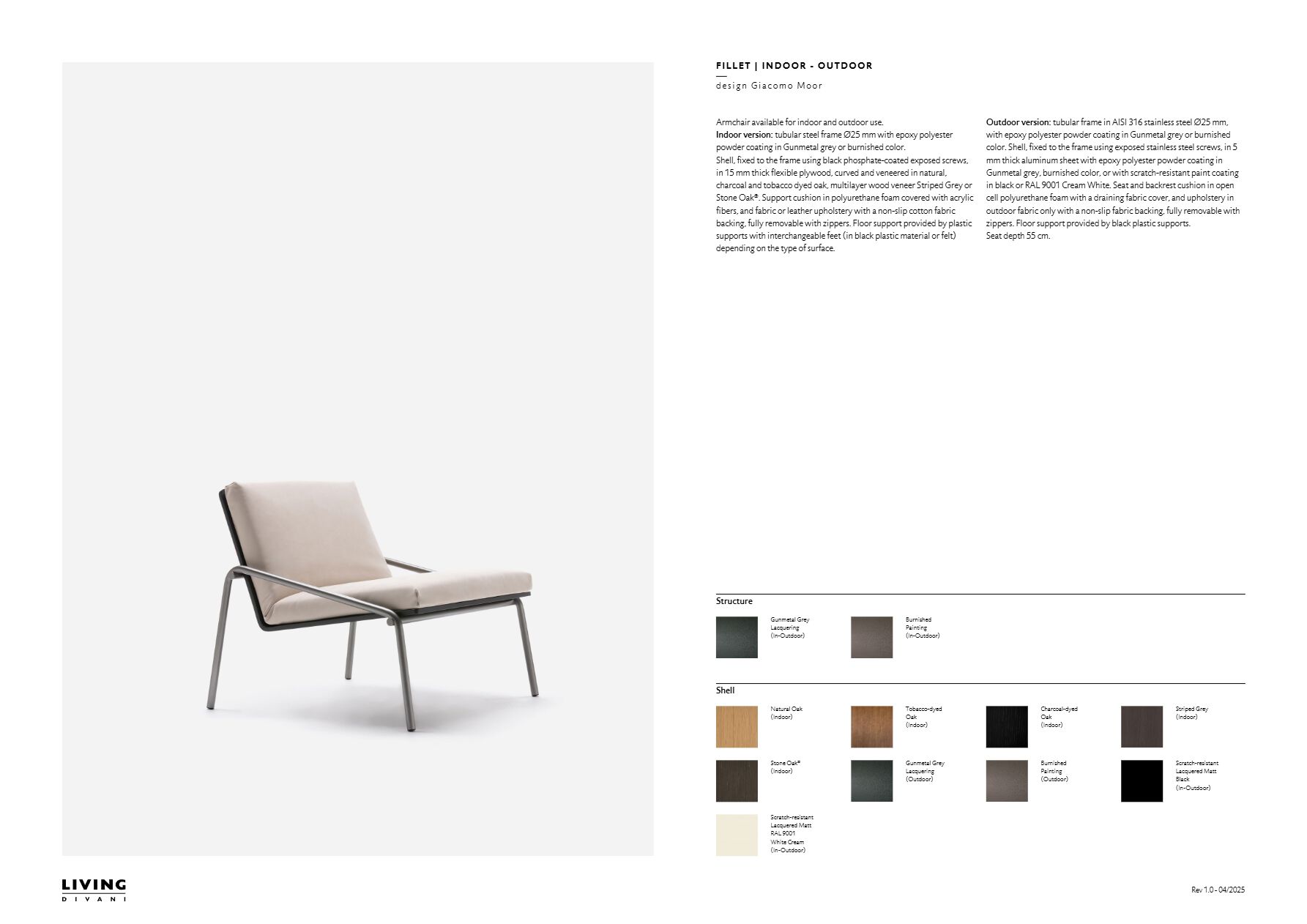 FILLET Armchair By Living Divani