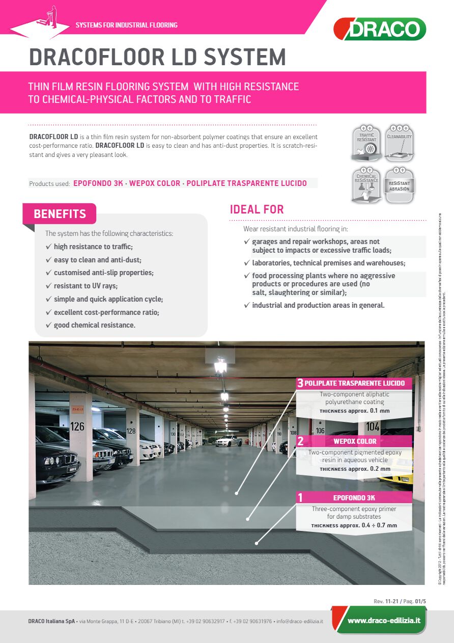 DRACOFLOOR LD Resin industrial flooring By DRACO