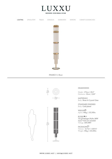 PHARO Brass floor lamp By LUXXU