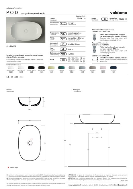 POD Countertop oval single ceramic washbasin By Valdama | design ...