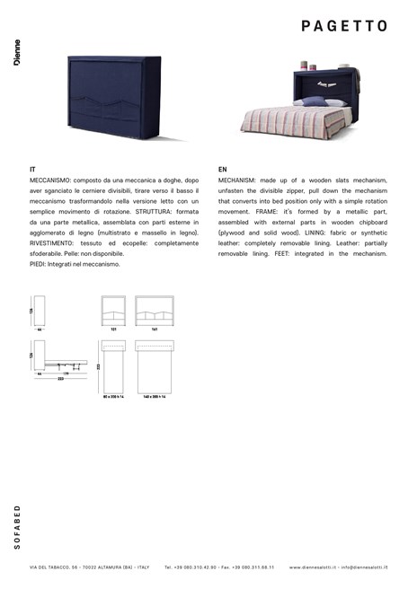 Pull-down fabric bed with removable cover PAGETTO Sofabed Collection By ...