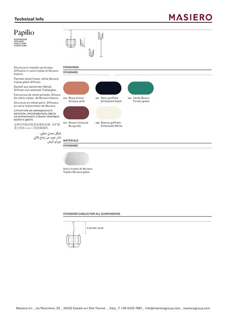 Painted metal wall light PAPILIO A1G Papilio Collection By Masiero ...