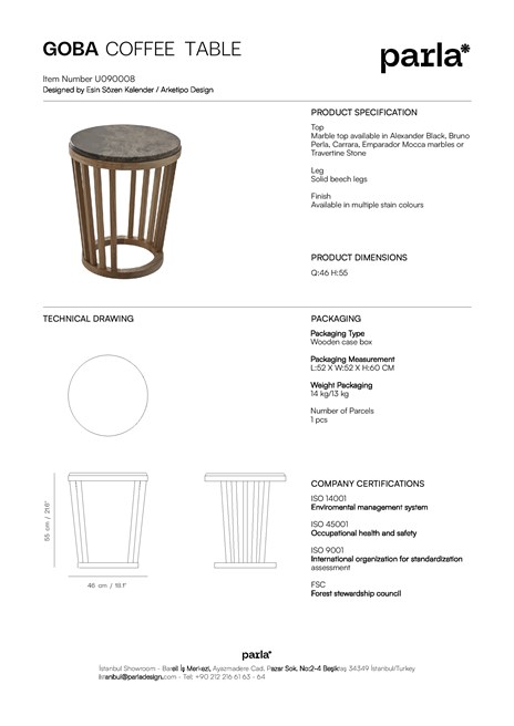 GOBA Round coffee table By PARLA | design Arketipo Design