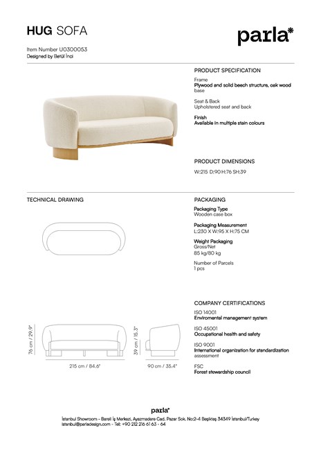 HUG 沙发 By PARLA | design Betül İnci