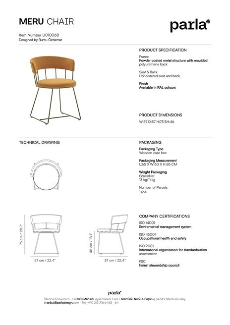 MERU Stuhl mit Kufengestell mit integriertem Kissen By PARLA | design ...