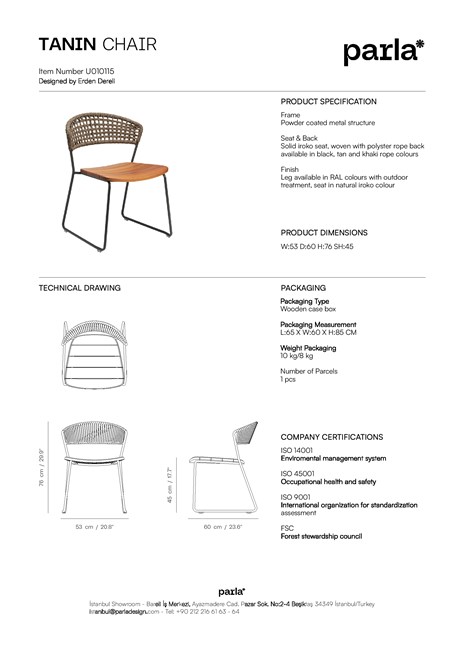 TANIN Stuhl By PARLA