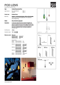Lámpara colgante LED de plástico de estilo moderno POD LENS By LUCEPLAN ...