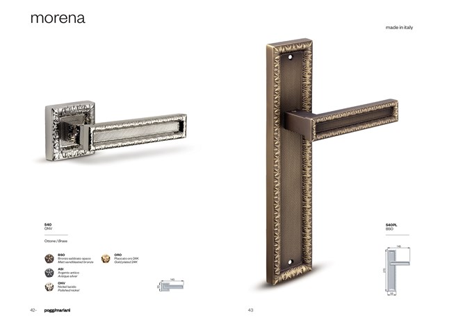 MORENA | Tirador de puerta con placa Tirador de puerta de latón con ...
