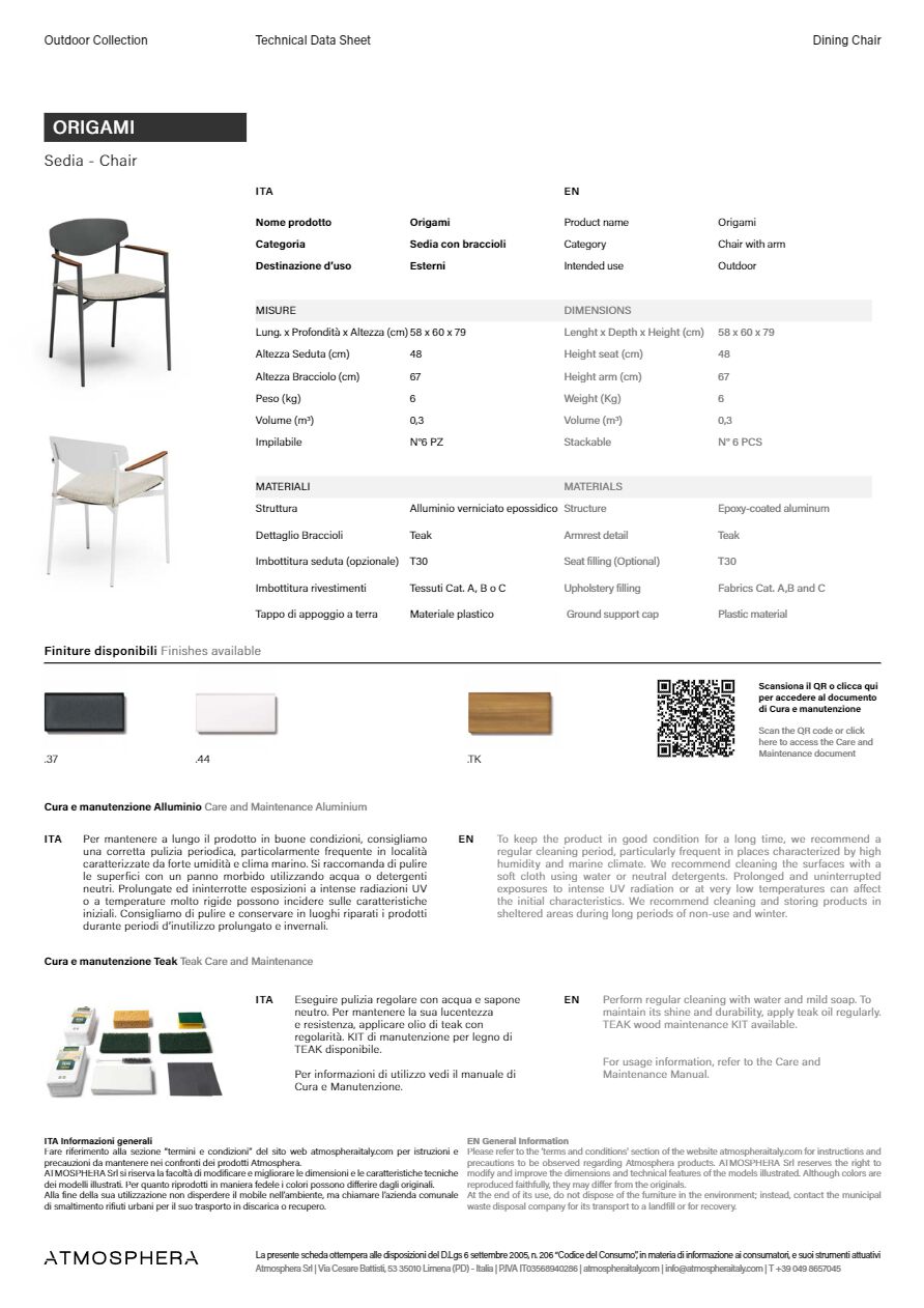 ORIGAMI Chair By Atmosphera