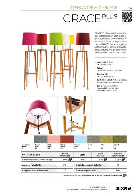 GRACE PLUS Floor lamp By Sixay furniture