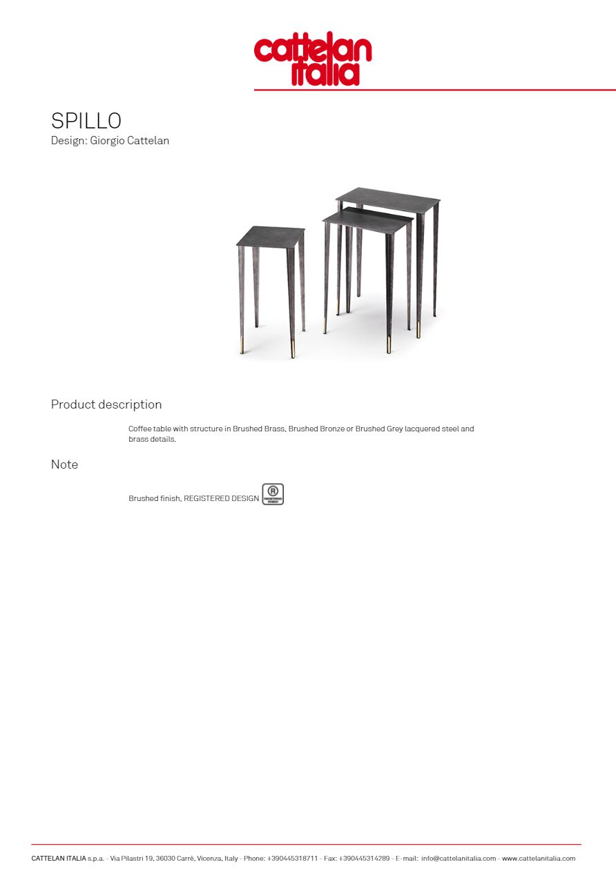 SPILLO Coffee table By Cattelan Italia