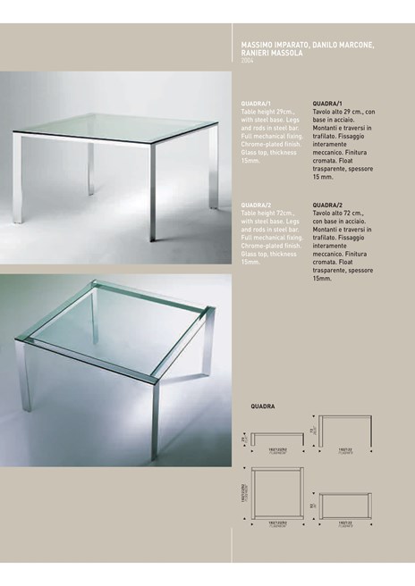 FORME Mesa cuadrada en acero y vidrio By Matrix International | design ...
