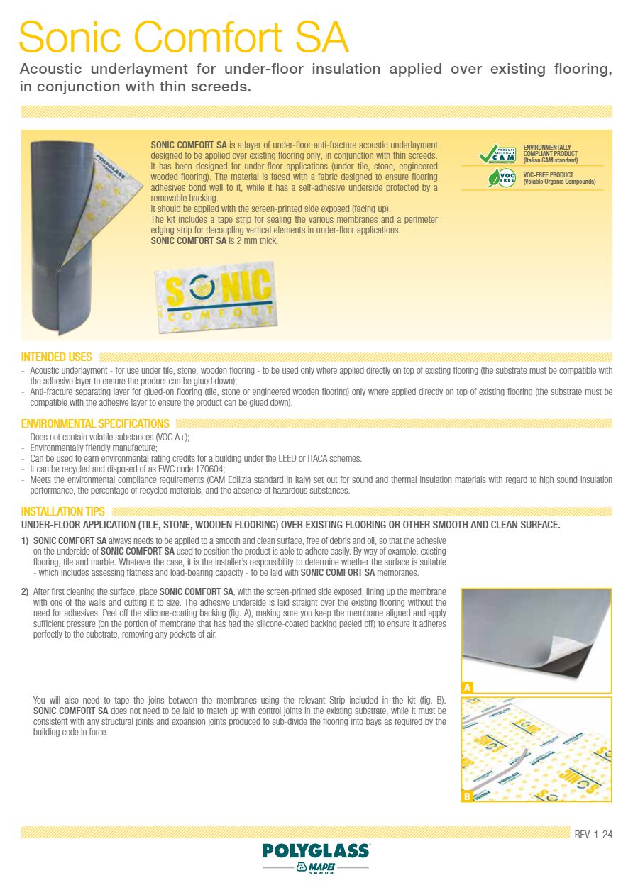 SONIC COMFORT SA Fieltro fonoaislante By POLYGLASS