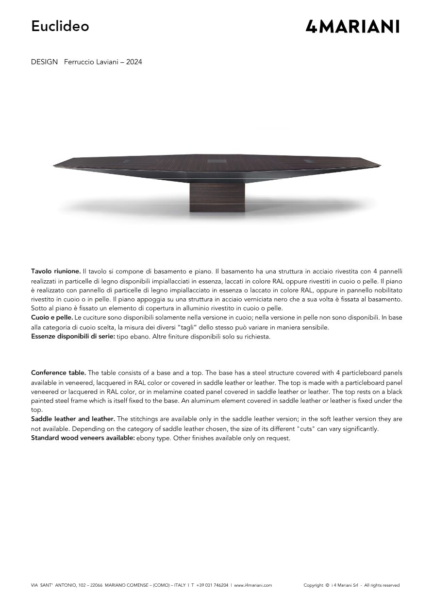 EUCLIDEO Meeting table By i 4 Mariani