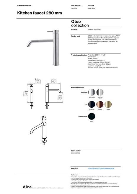 QTOO | Kitchen mixer tap By d line