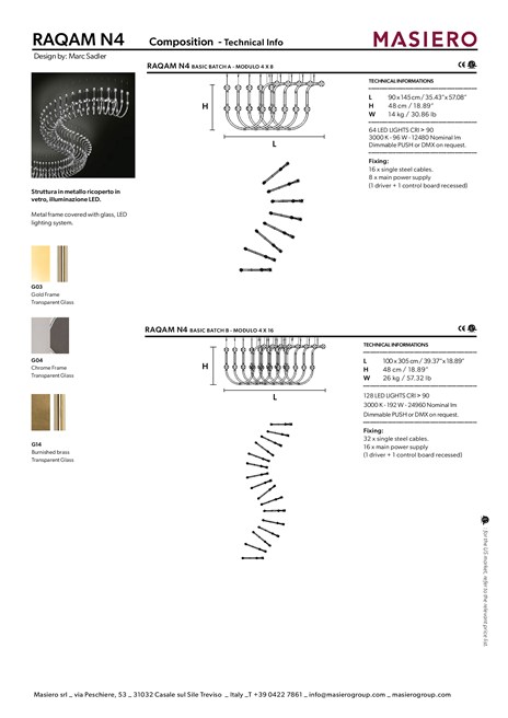 Lampe de plafond LED en métal avec cristaux RAQAM N4 Collection Programs By Masiero design Marc ...