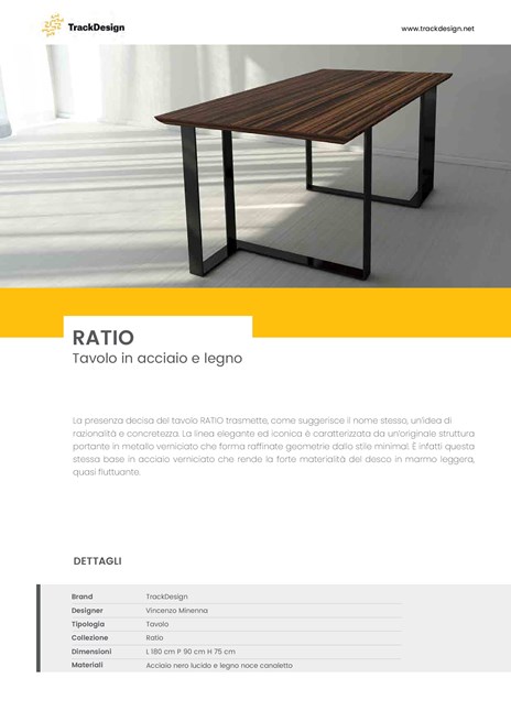 RATIO tavolo By TrackDesign
