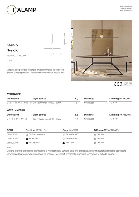 REGOLO Lampada a sospensione By Italamp