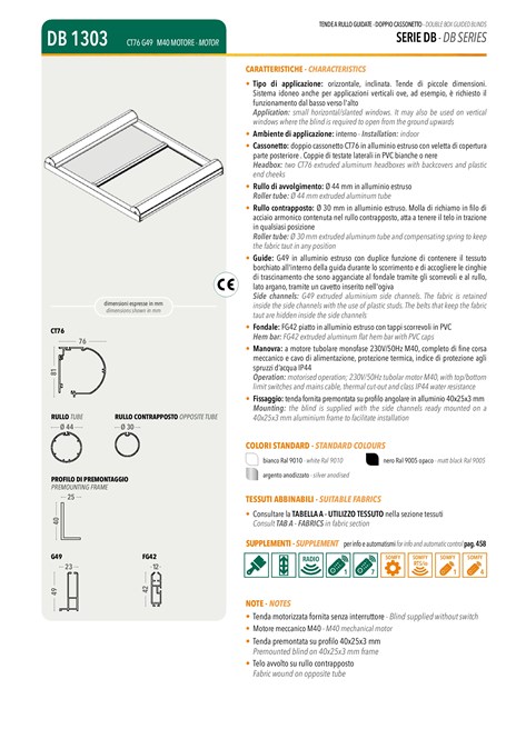 DB SERIES Fabric roller blind By RESSTENDE