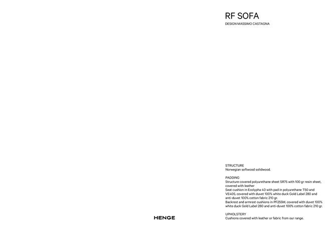RF Sofá de tecido By Henge | design Massimo Castagna