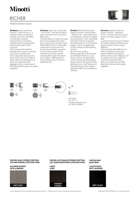 RICHER Coffee table By Minotti | design Rodolfo Dordoni