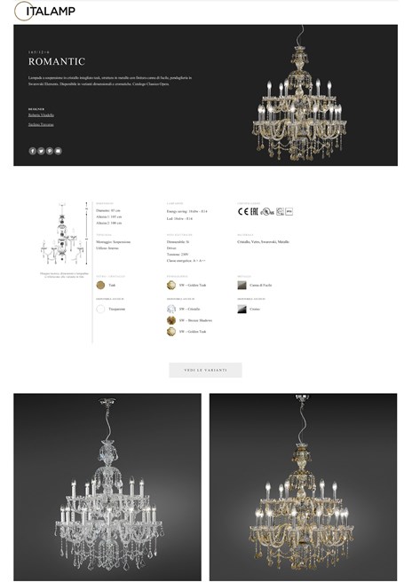 ROMANTIC Lampada a sospensione By Italamp