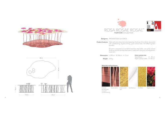 ROSA ROSAE ROSAE™ Glass and Stainless Steel table By Unica | design ...
