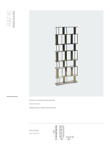 Open double-sided metal bookcase RAFIKI By BAXTER design Draga & Aurel