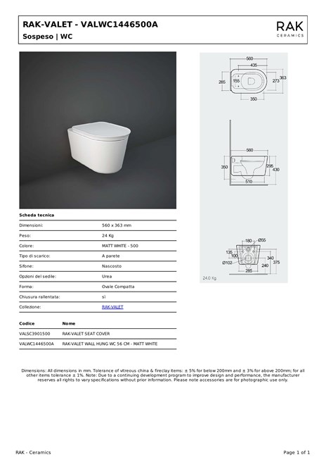 RAK-VALET | Wall-hung toilet RAK-Valet Collection By RAK Ceramics ...