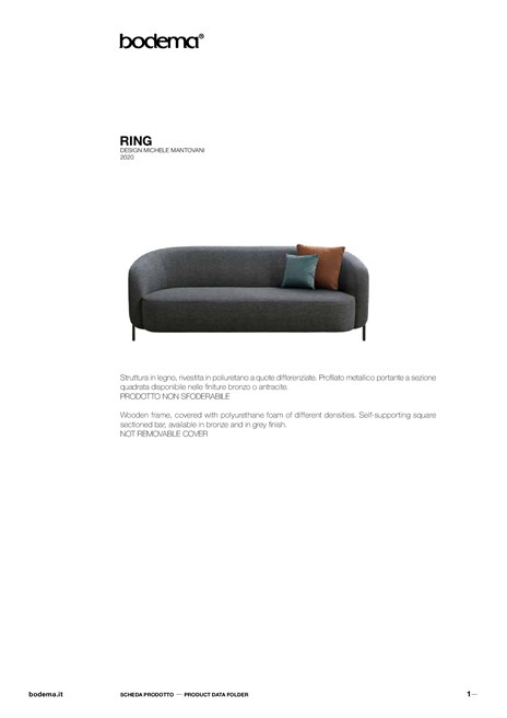 RING Divano in tessuto a 2 posti By Bodema | design Michele Mantovani