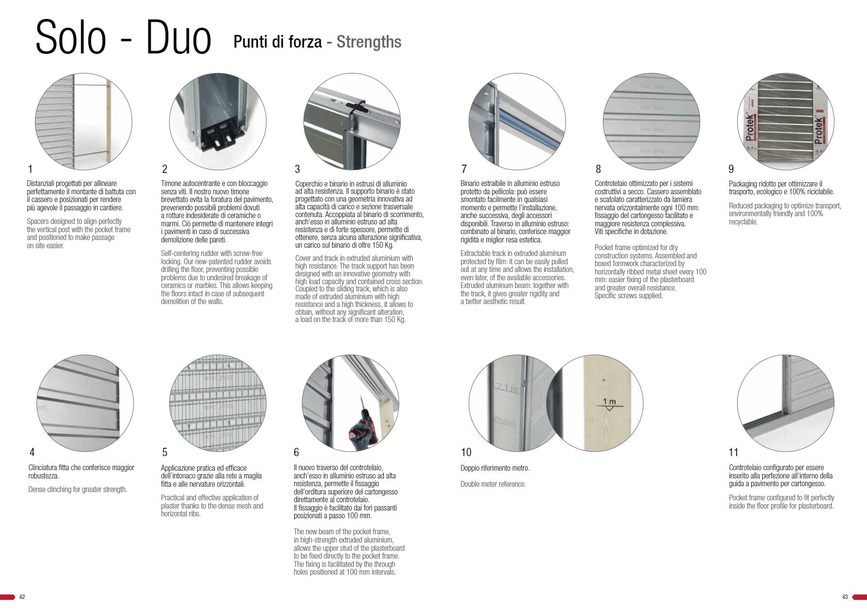 BILATERAL Counter frame for double sliding doors By PROTEK®