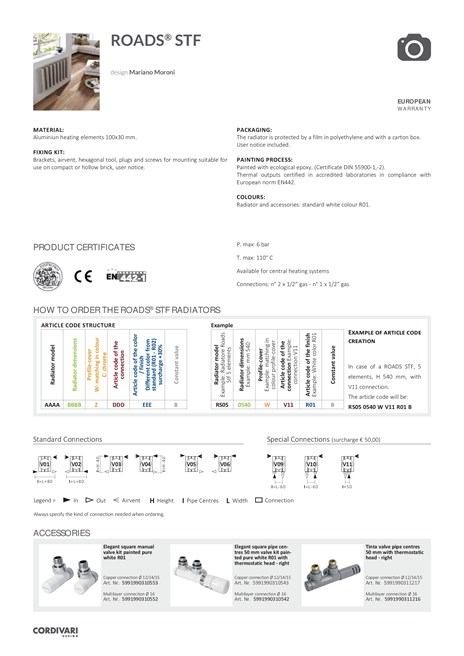 ROADS STF Radiador decorativo de aluminio By Cordivari Design | design Mariano Moroni