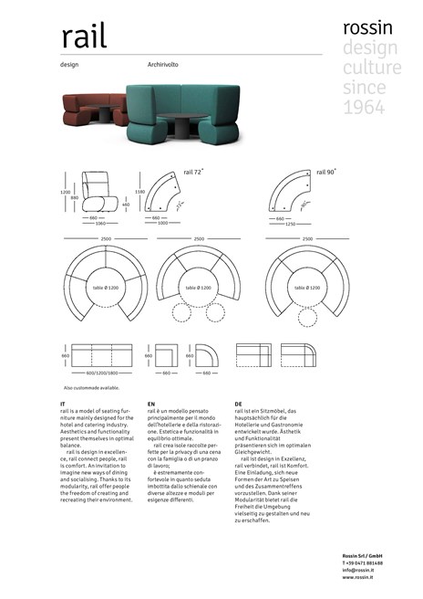 RAIL small sofa By ROSSIN design Archirivolto